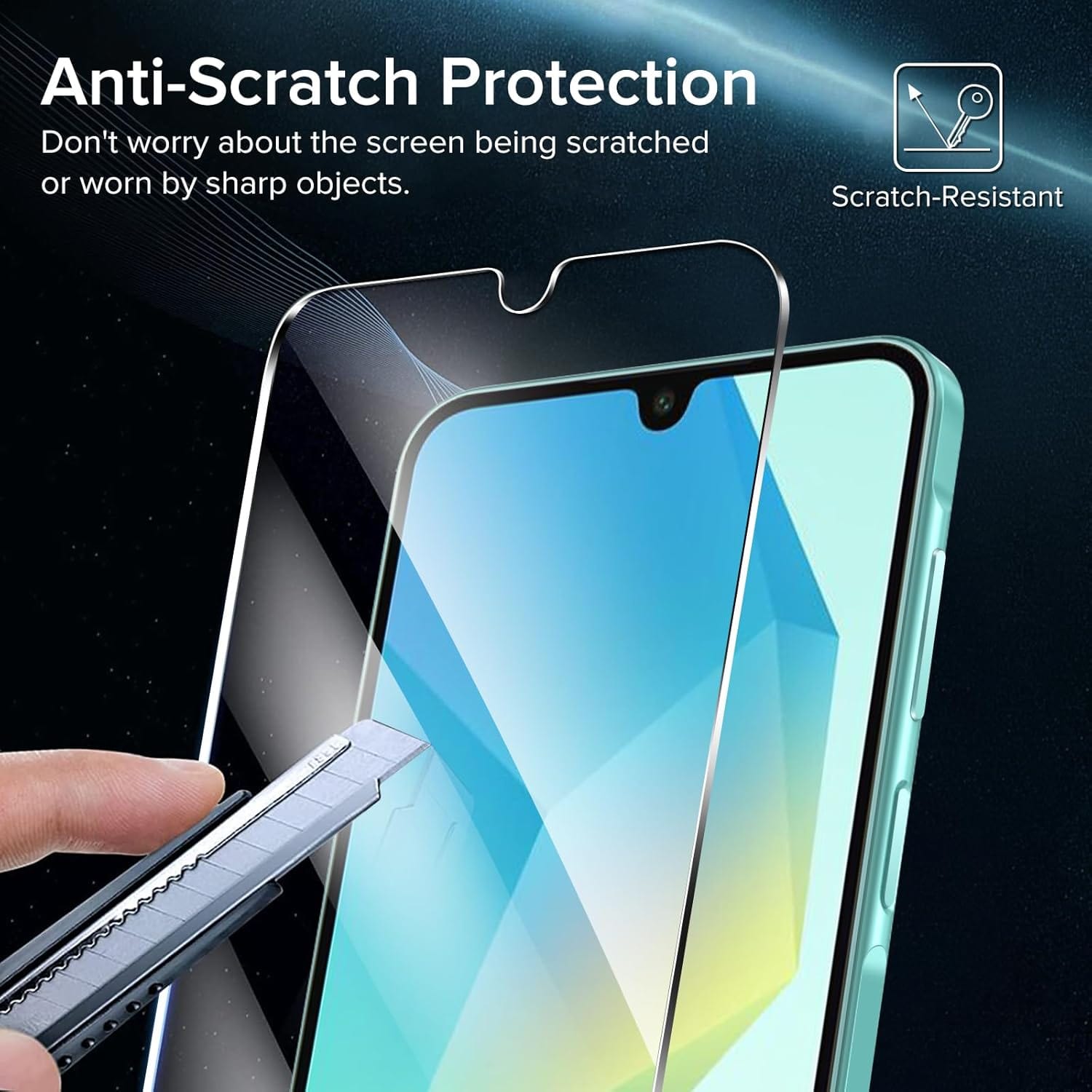 Galaxy A16 5G Transparent Screen Protector,9H Scratch Resistant Tempered Glass Screen Protector ...