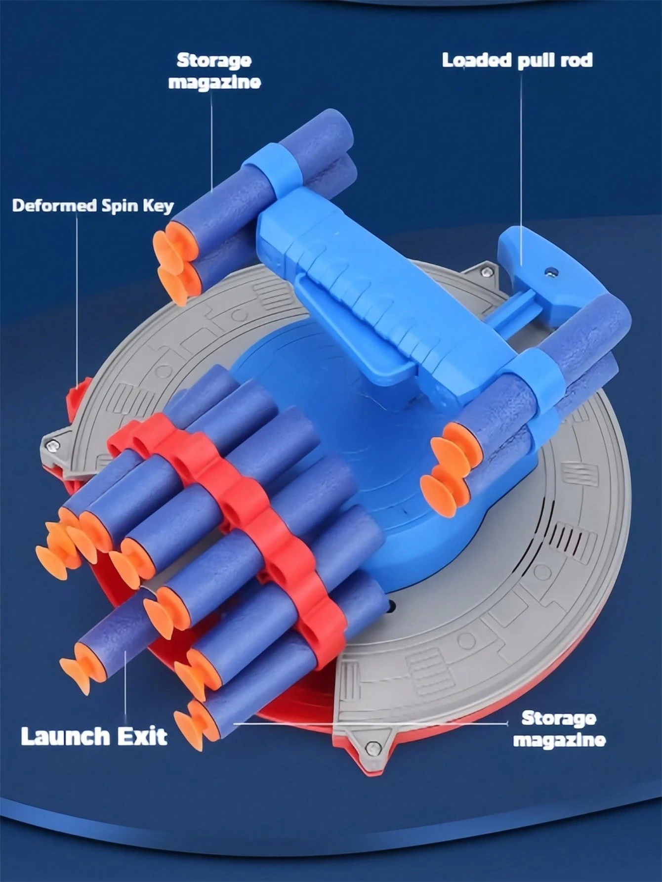 Children's 2-In-1 Shield Launcher Toy, Soft Bullet Transformable Hidden ...