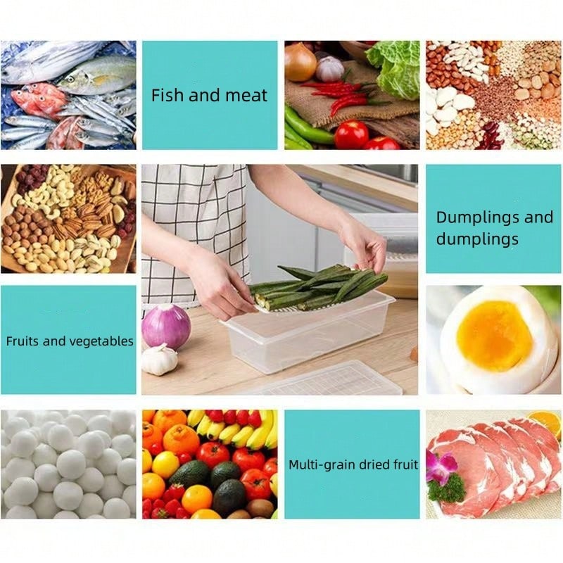 1pc Drain Crisper Plastic Small Kitchen Refrigerator Freezer Storage ...