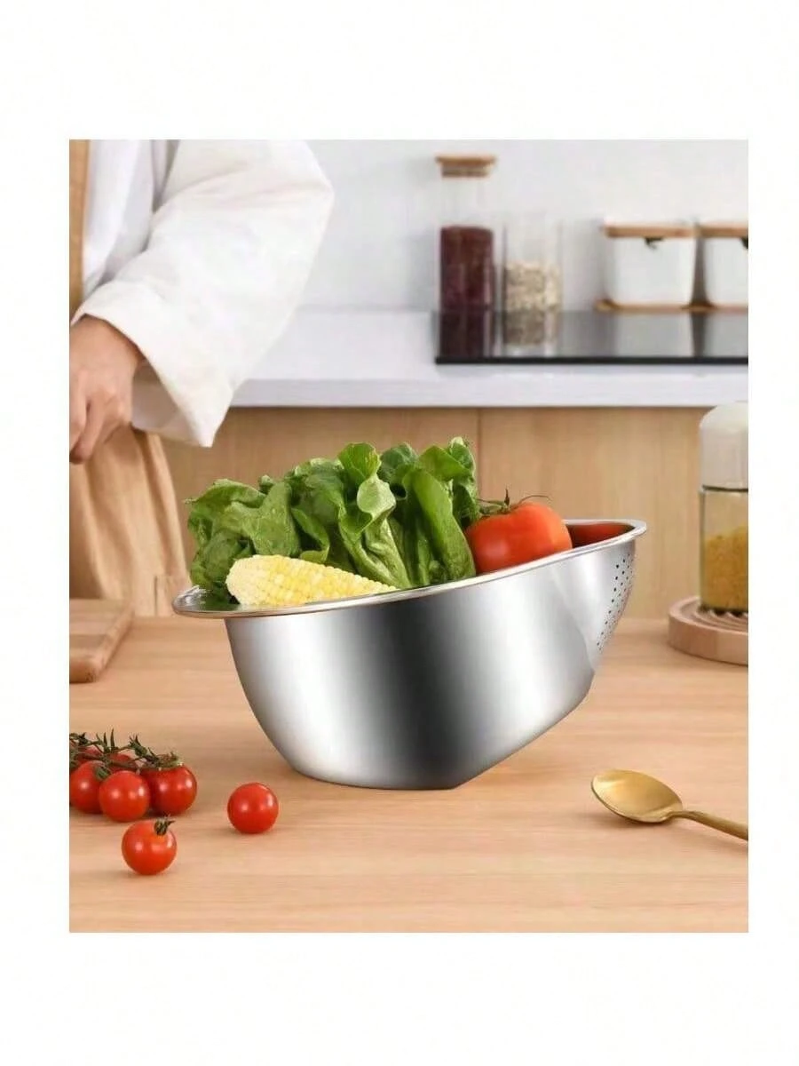 1pc Stainless Steel Multi-Purpose Kitchen Strainer Colander - Ideal For ...