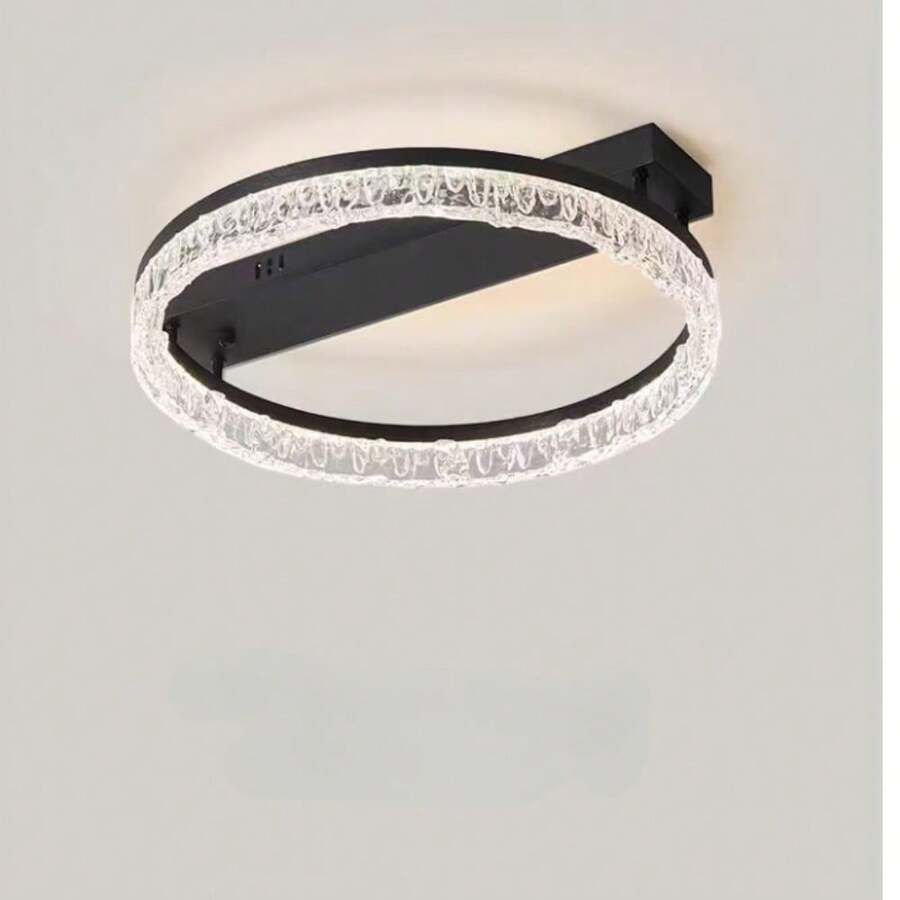 220V Minimalist Style LED Flush Mount Ceiling Light, Black Round ...