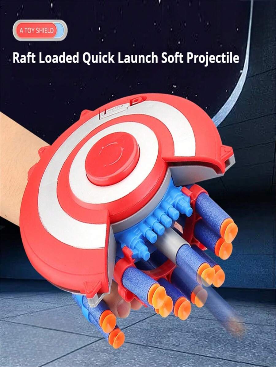 Children's 2-In-1 Shield Launcher Toy, Soft Bullet Transformable Hidden ...