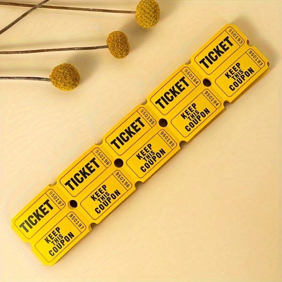 100 Blue Raffle Tickets With Perforations And Consecutive Numbers ...