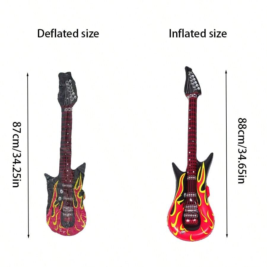 3PCS Inflatable Guitar Flame Design, Inflatable Punk Rock Music Party ...