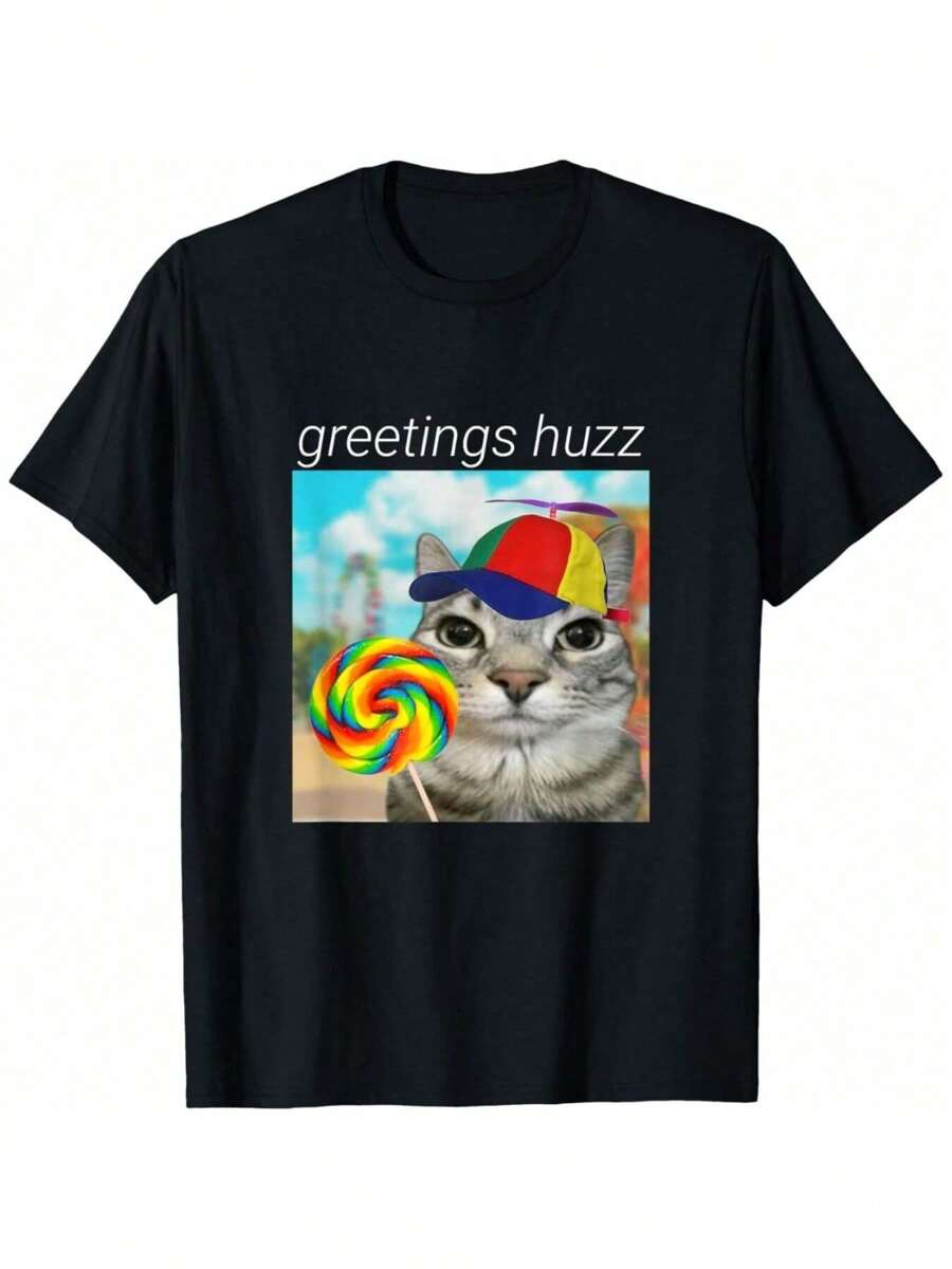 100% Cotton Greetings Huzz Funny Gen Z Gen Alpha Slang Meme T-Shirt ...