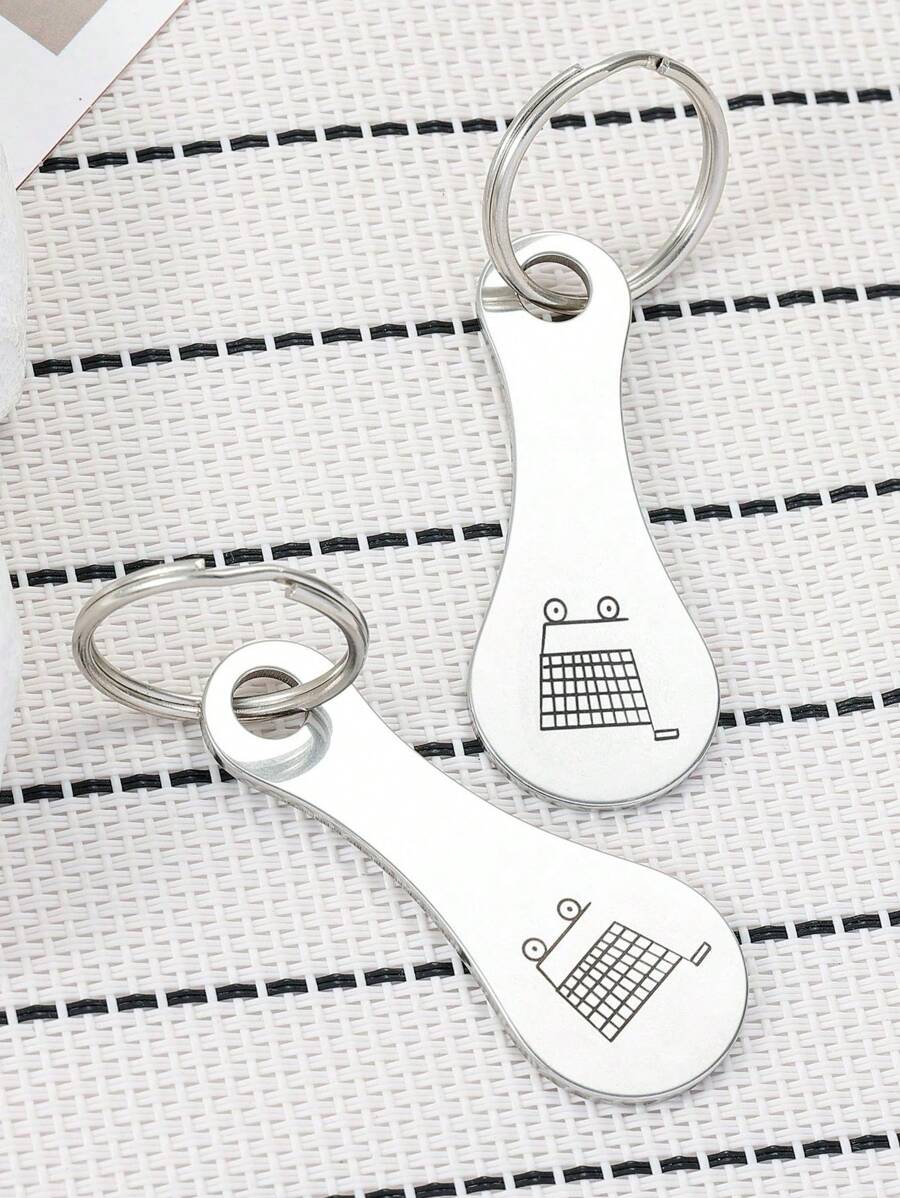 1PC Portable Aluminum Alloy Key Ring Metal Shopping Trolley Tokens ...