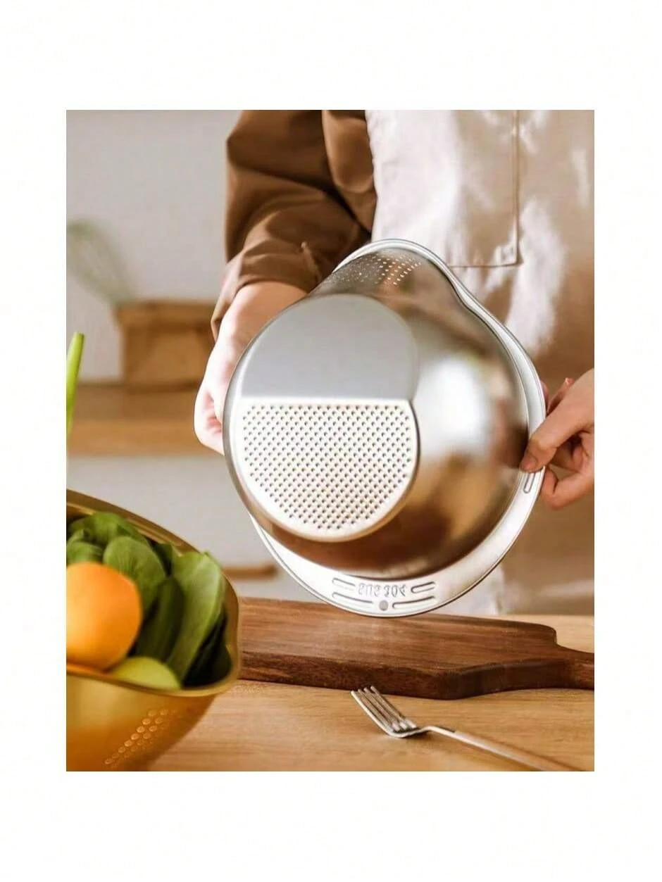 1pc Stainless Steel Multi-Purpose Kitchen Strainer Colander - Ideal For ...