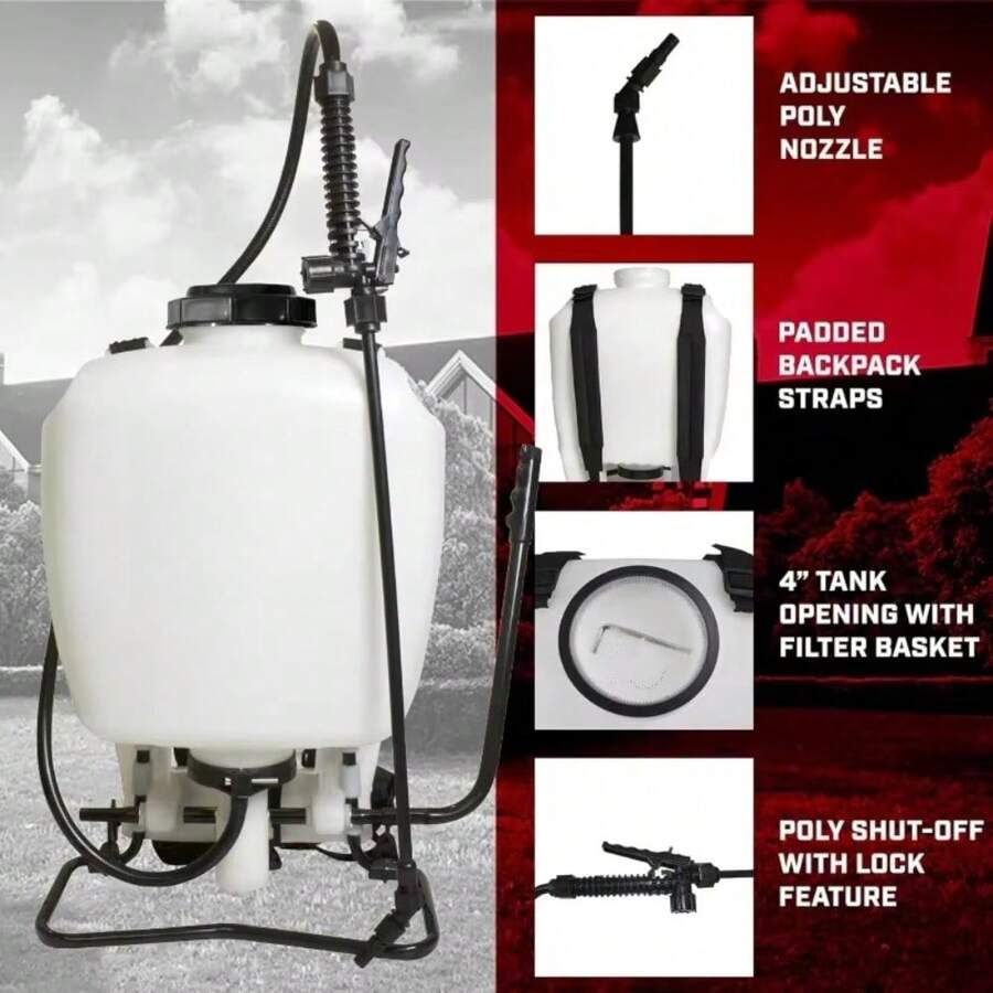 60114 Made In USA 4-Gallon Backpack Sprayer With 3-Stage Filtration ...