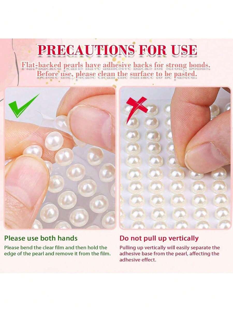 1pc Self-Adhesive 3D Faux Pearl Sticker, Hair Sticker, Face Sticker For ...