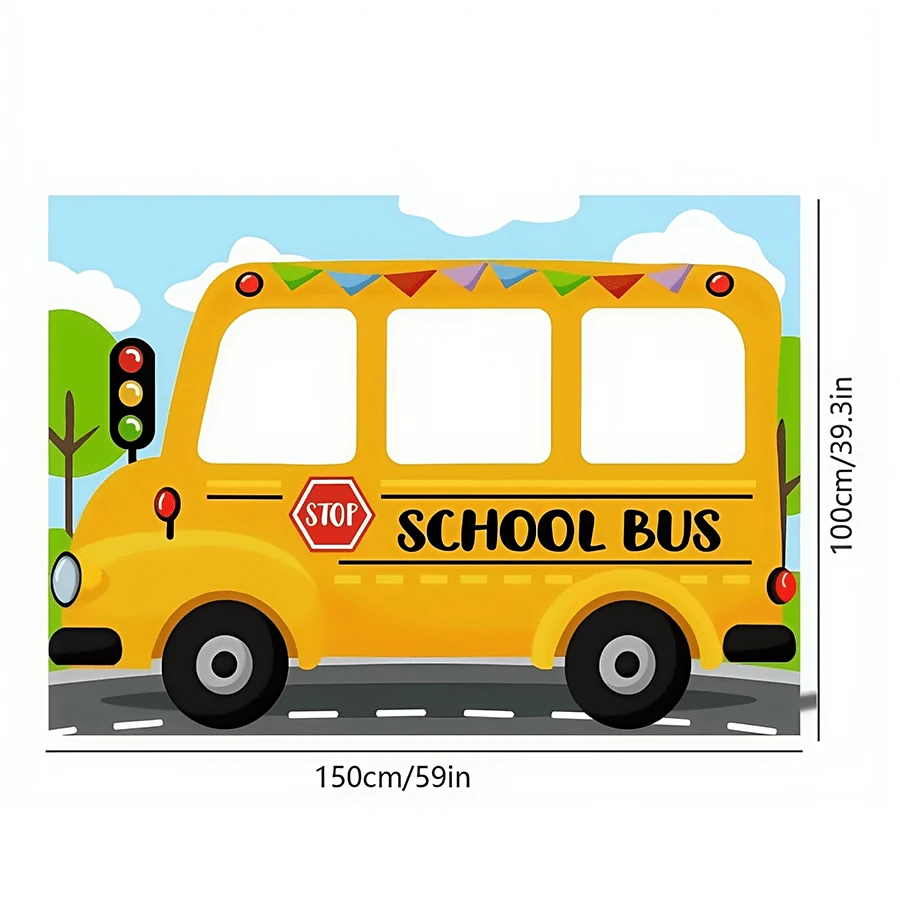 1.5m X 1m School Bus Print Photo Booth Prop, Welcome Back To School ...