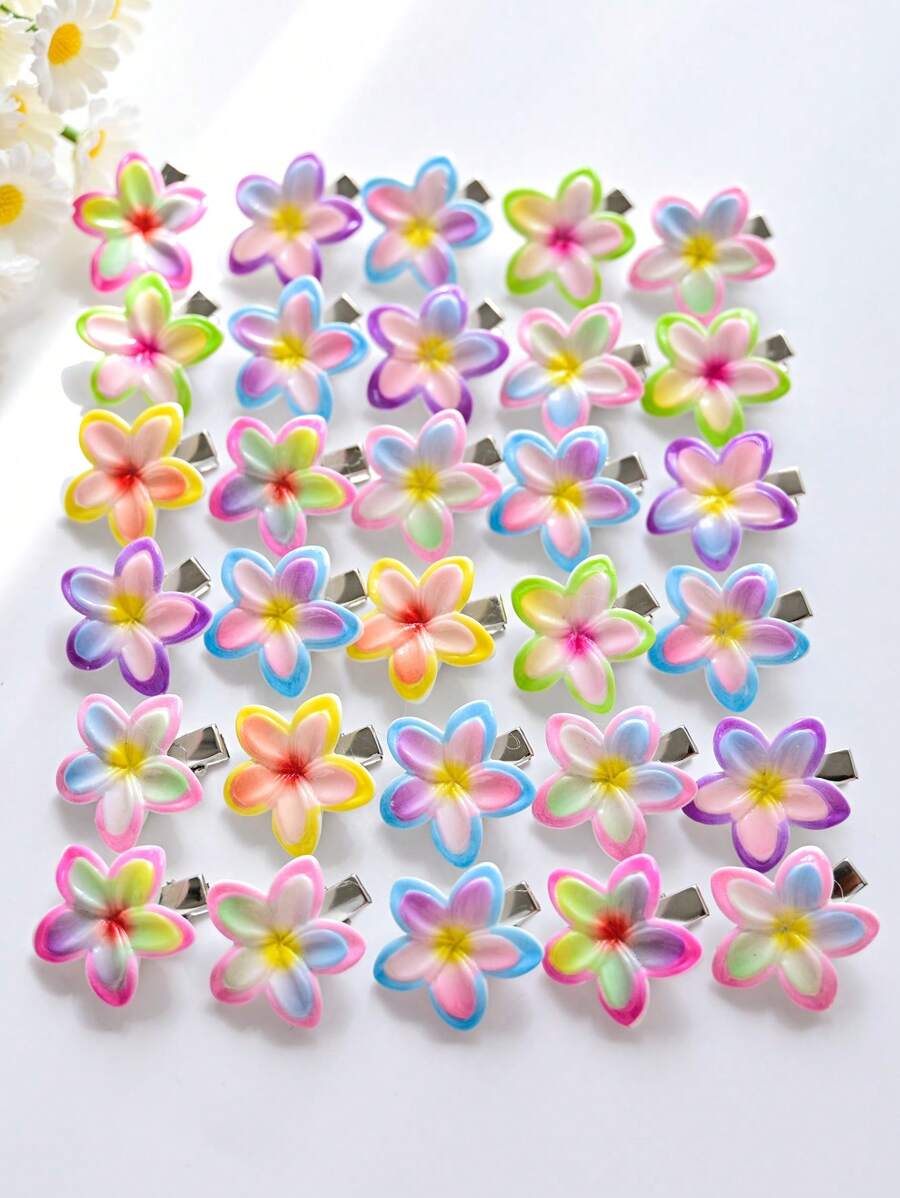15/30pcs Floral Hair Clips, Multicolor Hair Bangs Clips For Women ...