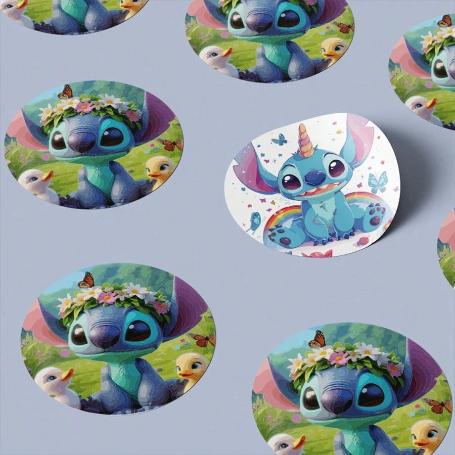 Disney 500pcs Stitch Reward Sticker Roll, Cartoon Pattern, Paper ...