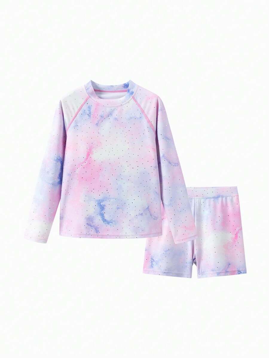 Balabala Tween Girl Rash Guard Swimwear, 2 Pieces Youth UV Protection ...