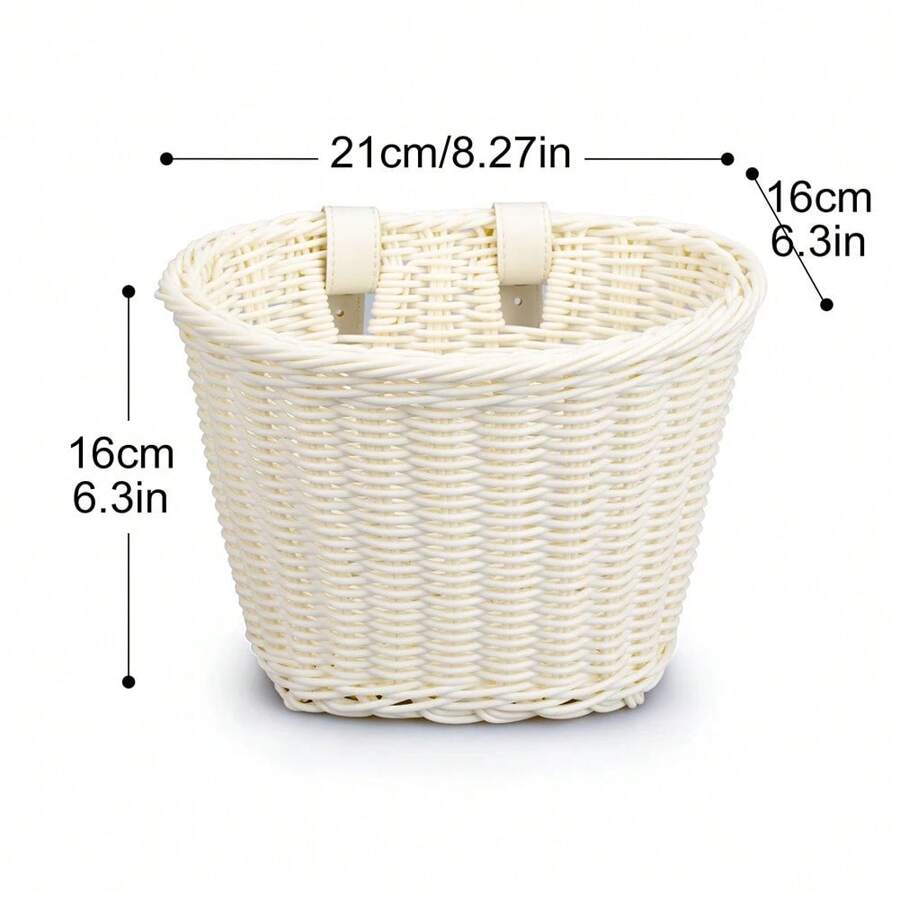 Bike Basket Rattan Wicker Bicycle Storage Front Handlebar Basket Hand ...