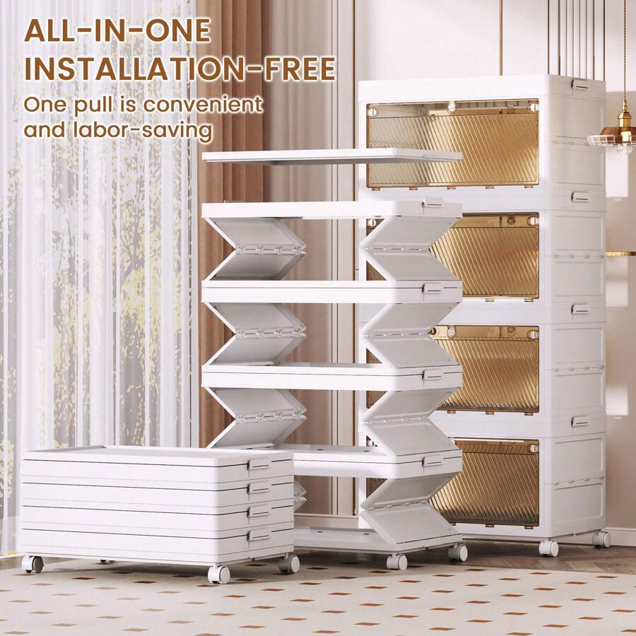 Shoe Tinana Plastic Storage Bins With Lids, 4 Tier 124qt Stackable ...