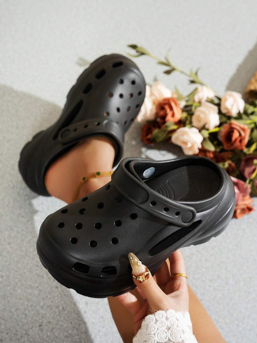 Dirt-Resistant Minimalist Hollow Out Slides For Women, Thick Sole, Two ...