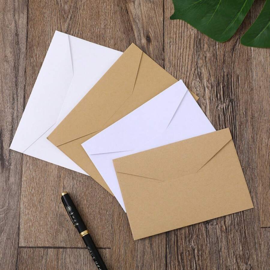 50 Pack White Envelopes, Envelopes, Card Envelopes, White Paper ...