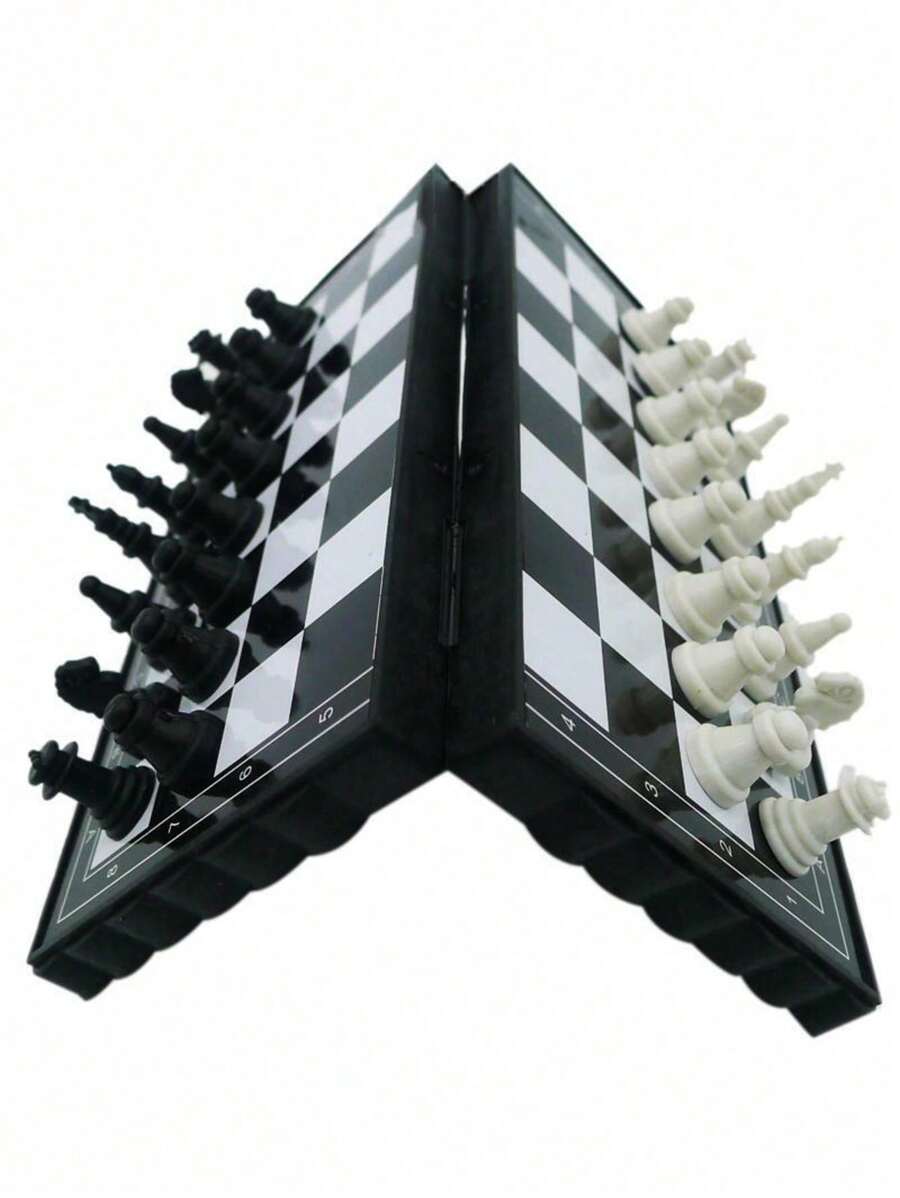 Mini Magnetic Chess Set Folding Magnetic Plastic Chessboard Board Game ...