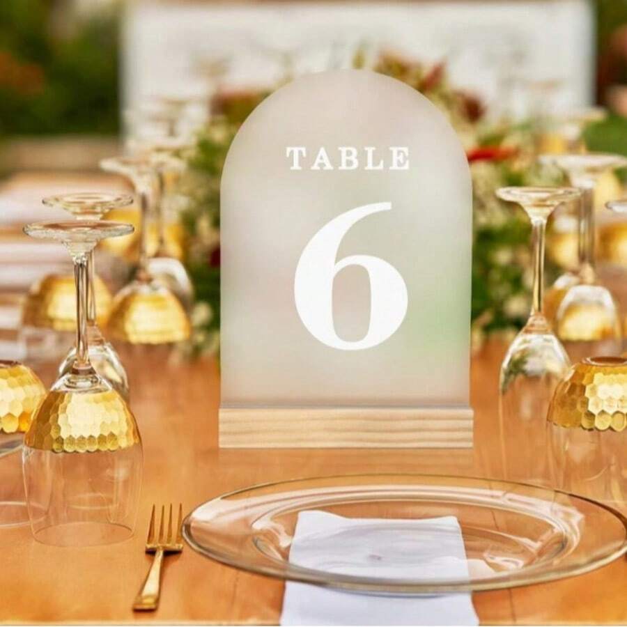 Arch Acrylic Sign With Wood Stand DIY Blank Acrylic Sheet Table Numbers ...