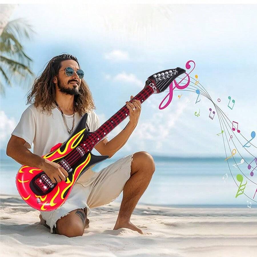 3PCS Inflatable Guitar Flame Design, Inflatable Punk Rock Music Party ...