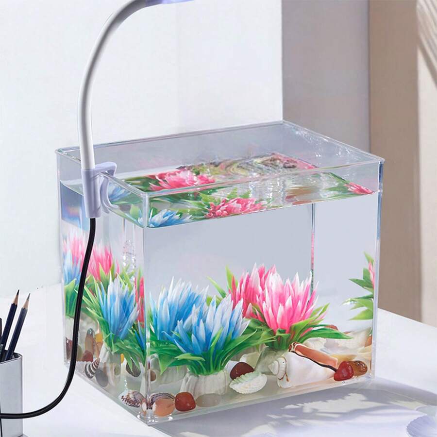 GOCAPTAIN Small Fish Tank, Aquarium Tank With Clamp Light, Wall Mounted ...