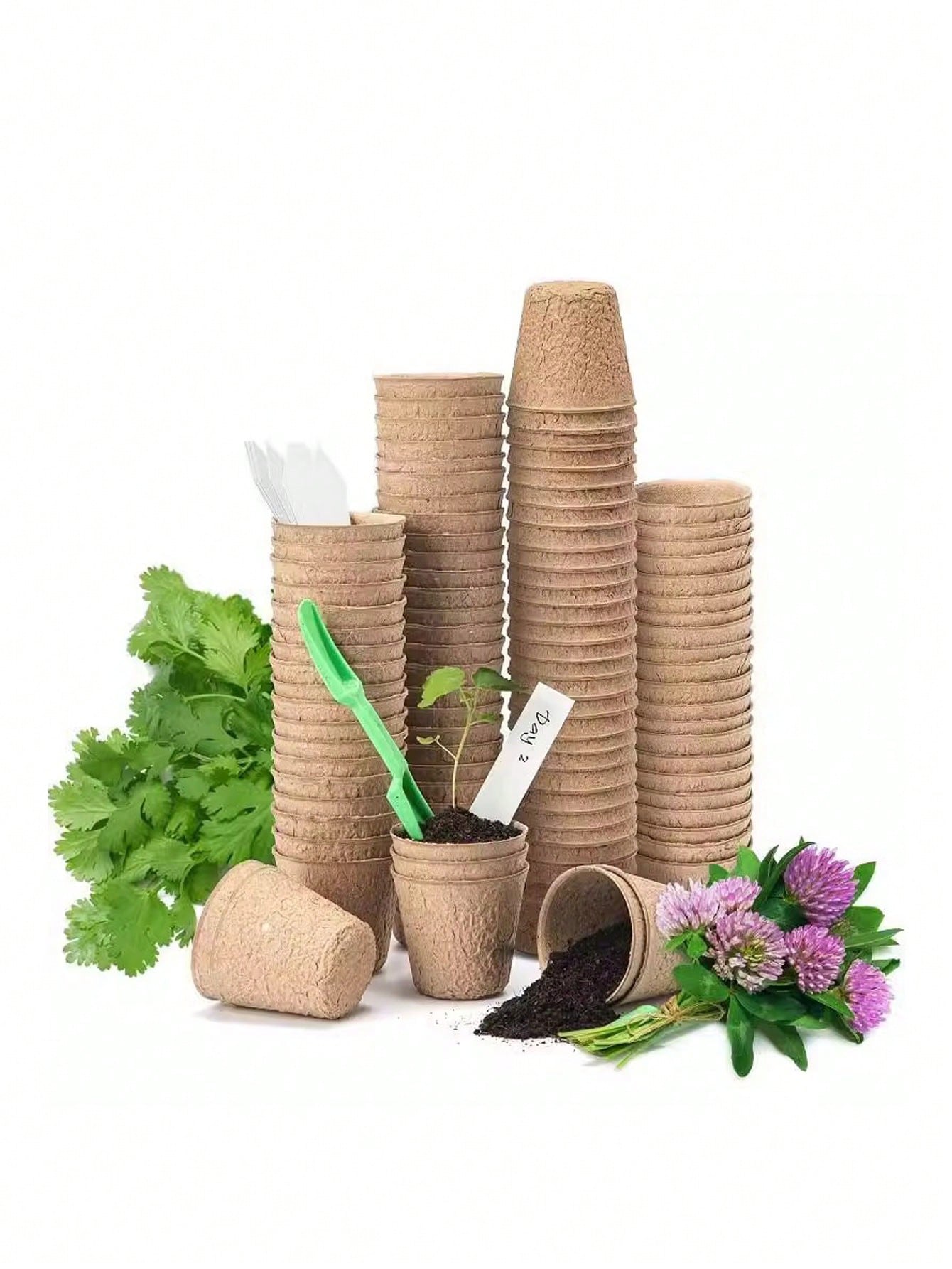 24/40/72pcs Paper Pulp Nursery Pots For Seedling Cultivation, Plant ...