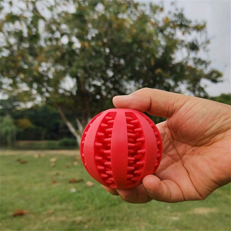 1pc Dog Toy Ball Interactive Rubber Ball Chew Toy For Small Dogs Dental ...