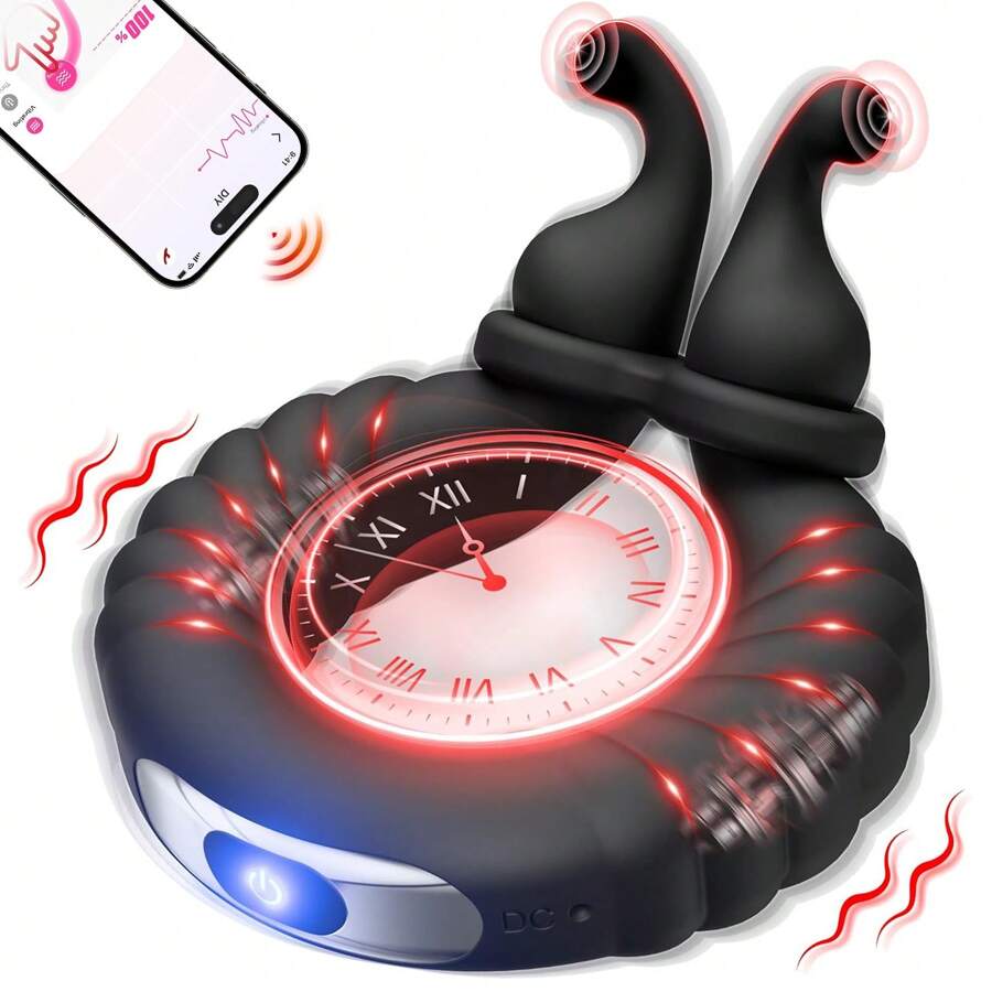 Men's Sexy Vibration Penis Ring APP Adjustable Penis Ring 10 Vibration ...