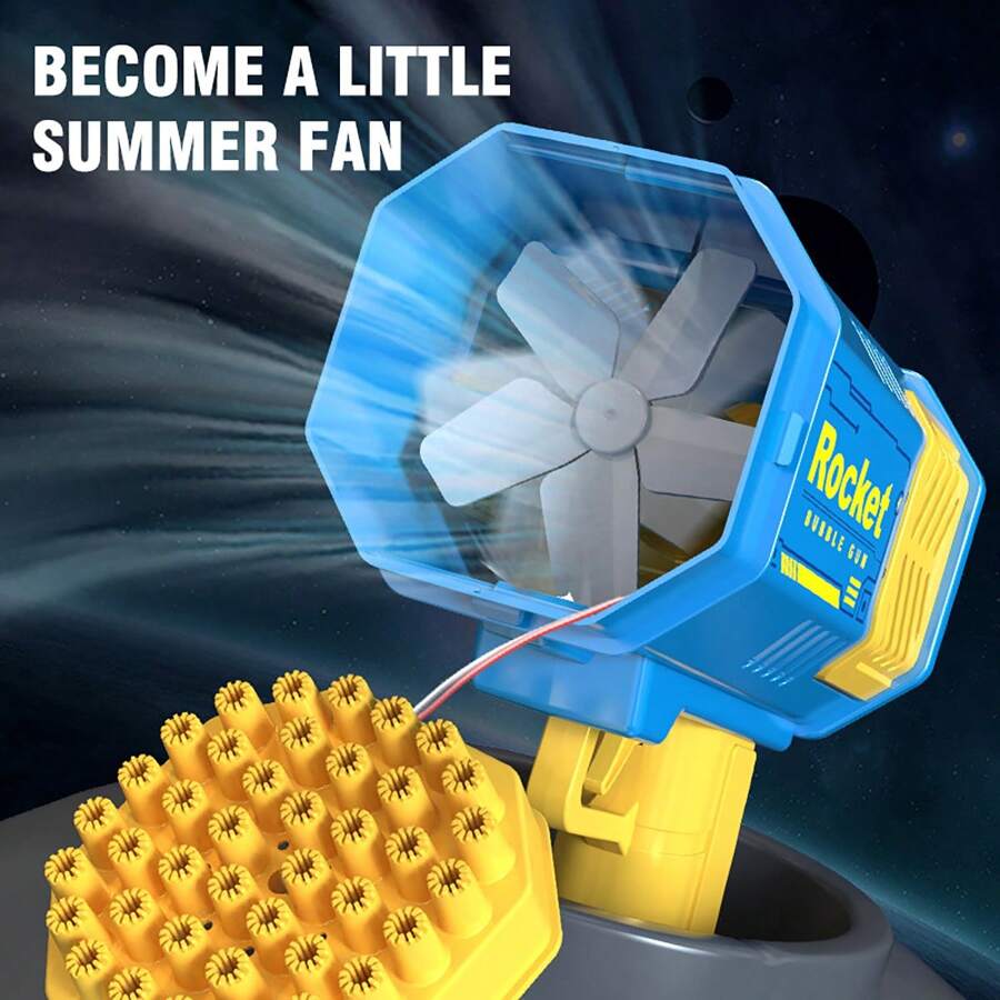 Automatic Electric Bubble Blower 40 Holes Rocket Bubble Gun With Light ...