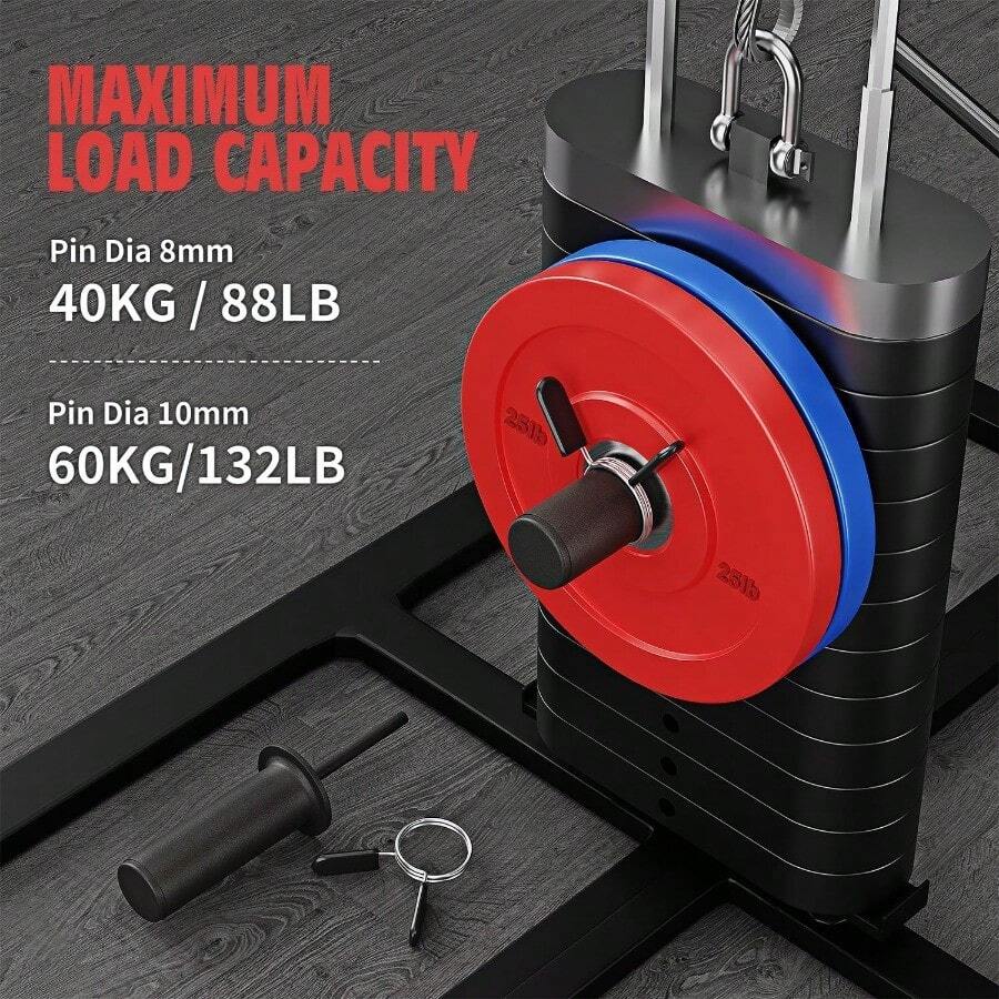 Pasador para pila de pesas, pasador de gimnasio con clip de resorte, pasadores de pesas para ...
