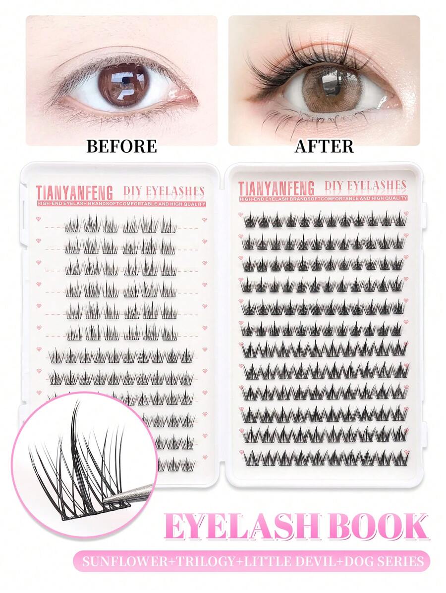 24 Rows Of Glue-Free 4-In-1 False Eyelashes Sunflower Trilogy Little ...