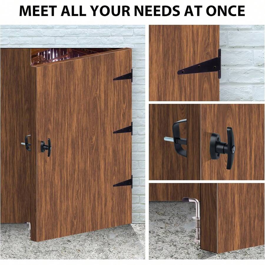 Shed Door Hardware Kit With Hinges, Latch, Lock, And Handle - Complete ...