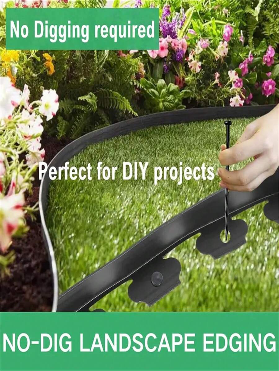 Easy To Install Pe Plastic Garden Edging Kit With Sturdy Anchors ...