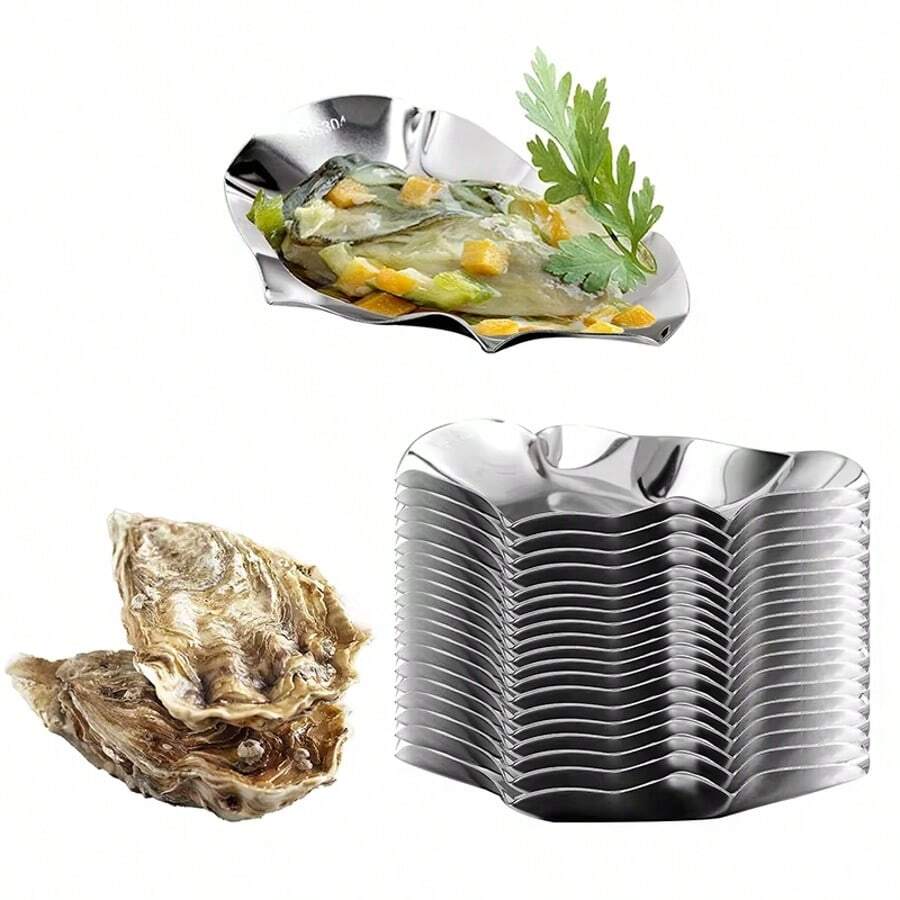 Stainless Steel Oyster Shells, Reusable Oyster Shells For Cooking ...