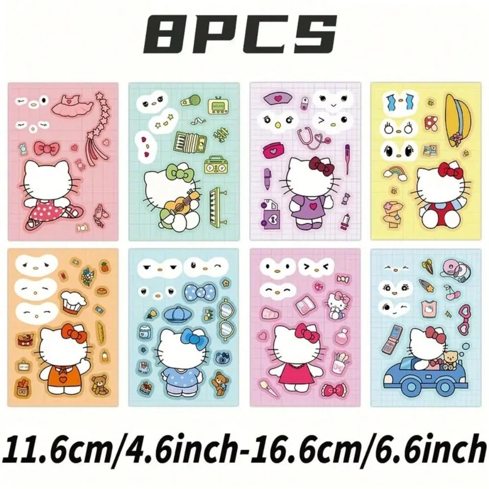 Sanrio 8pcs Hello Kitty & Sanrio Stickers - Waterproof PVC Decals For ...