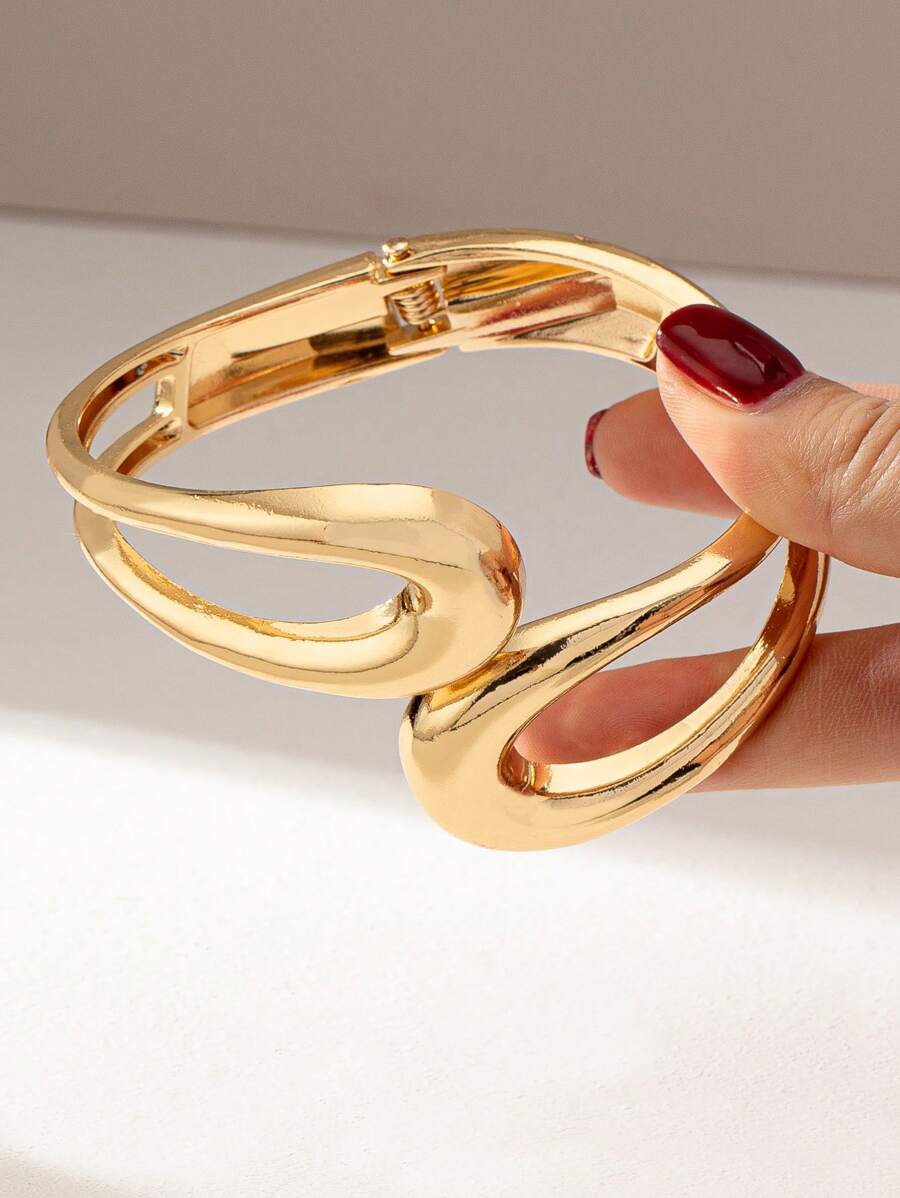 1 Pc Chunky Cuff Bangle Bracelet Women Metal Clasp Bangles Acetate ...