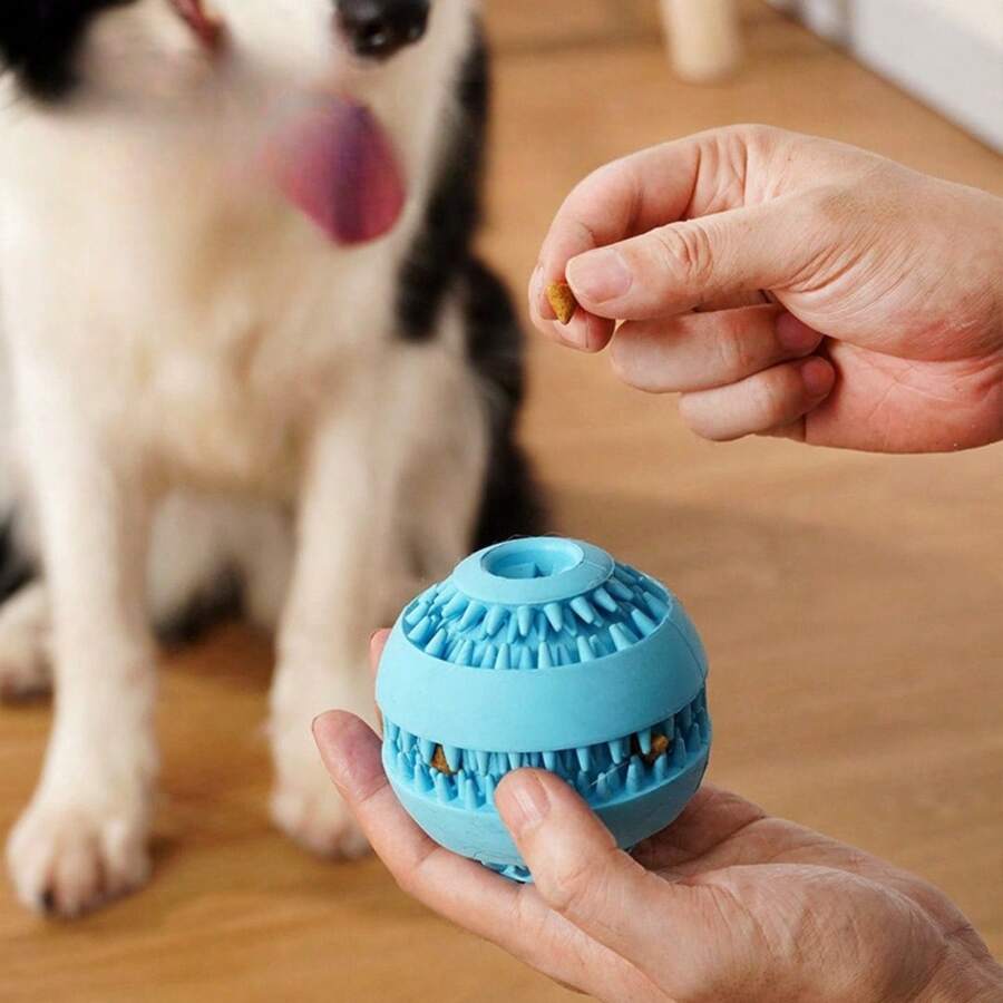 1pc Dog Toy Ball Interactive Rubber Ball Chew Toy For Small Dogs Dental ...