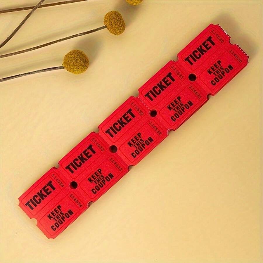 100 Blue Raffle Tickets With Perforations And Consecutive Numbers ...