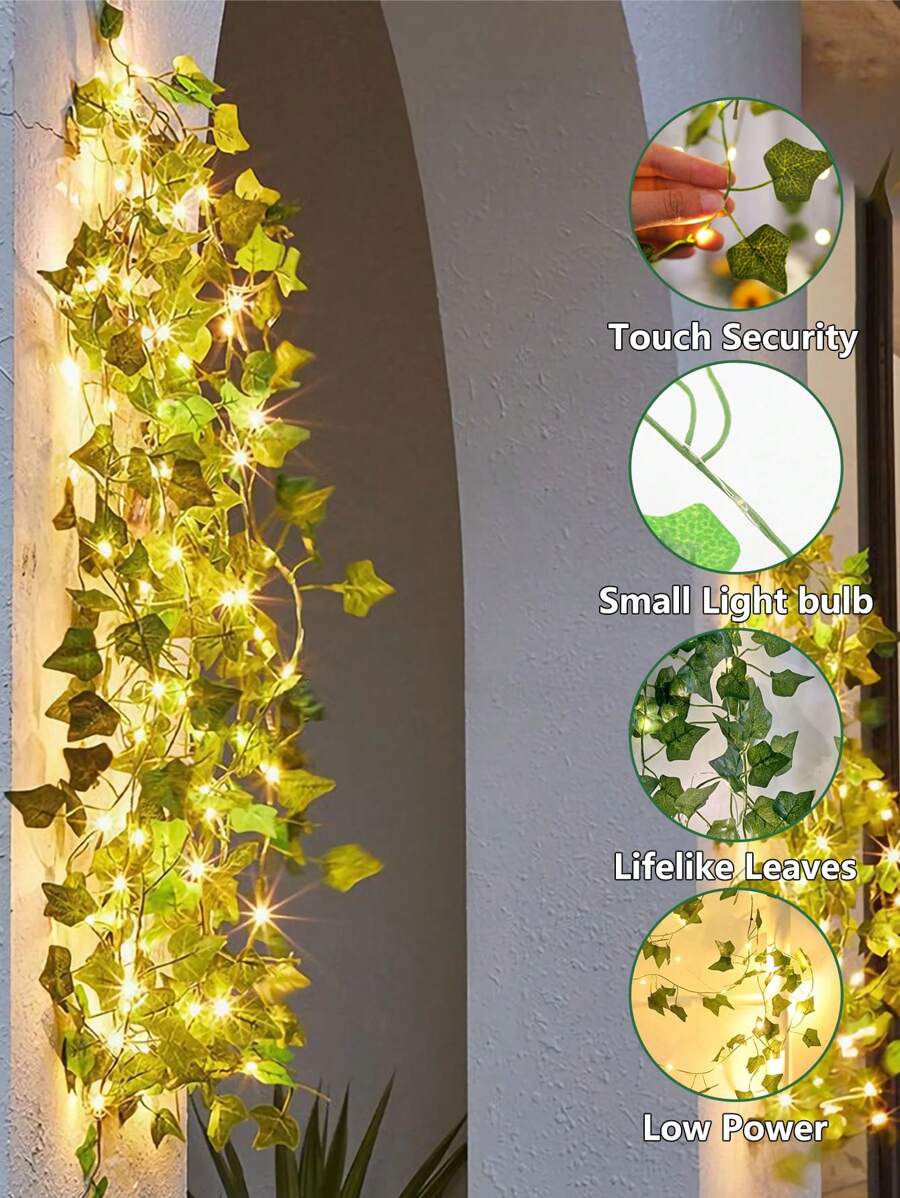 LED Ivy String Lights Artificial Ivy Garland With Lights Battery ...
