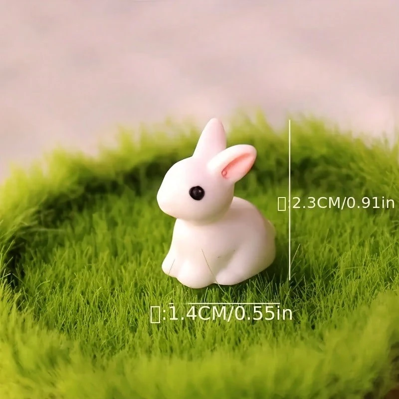 10/20pcs Mini Resin Easter Bunny Figurine Set - Cute White Rabbits With ...