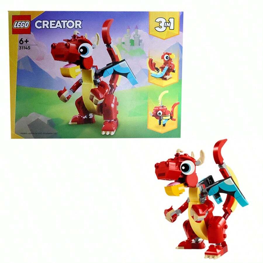 LEGO LEGO 31145 3 In 1 Red Dragon Toy, Transforms From Dragon Toy To ...