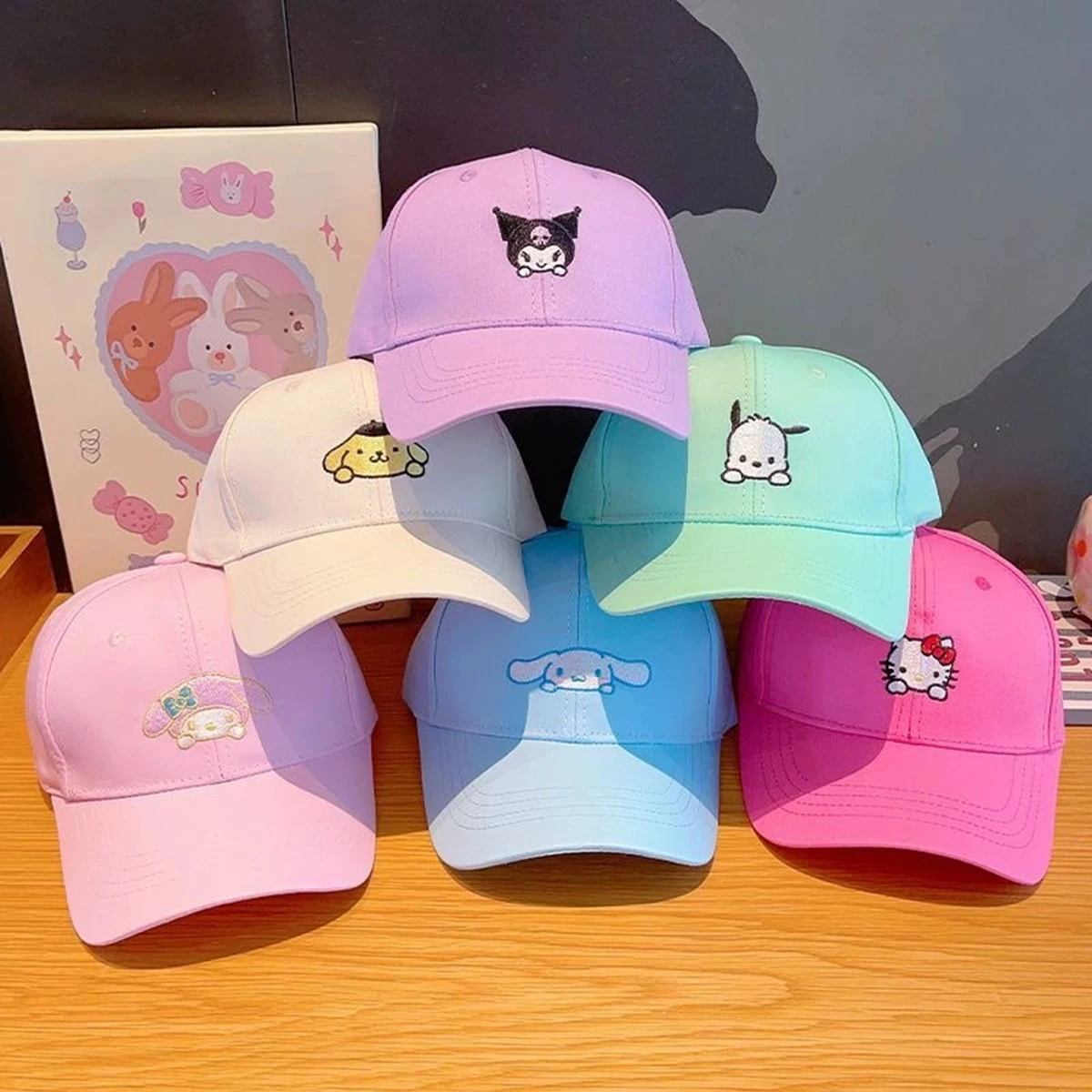 Sanrio Cute Cartoon Design Solid Color Curved Brim Sanrio Cartoon ...