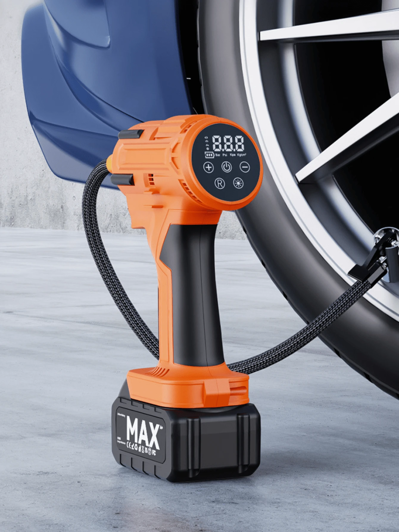 Compressore d'aria portatile senza fili a 21V con batteria ricaricabile ...