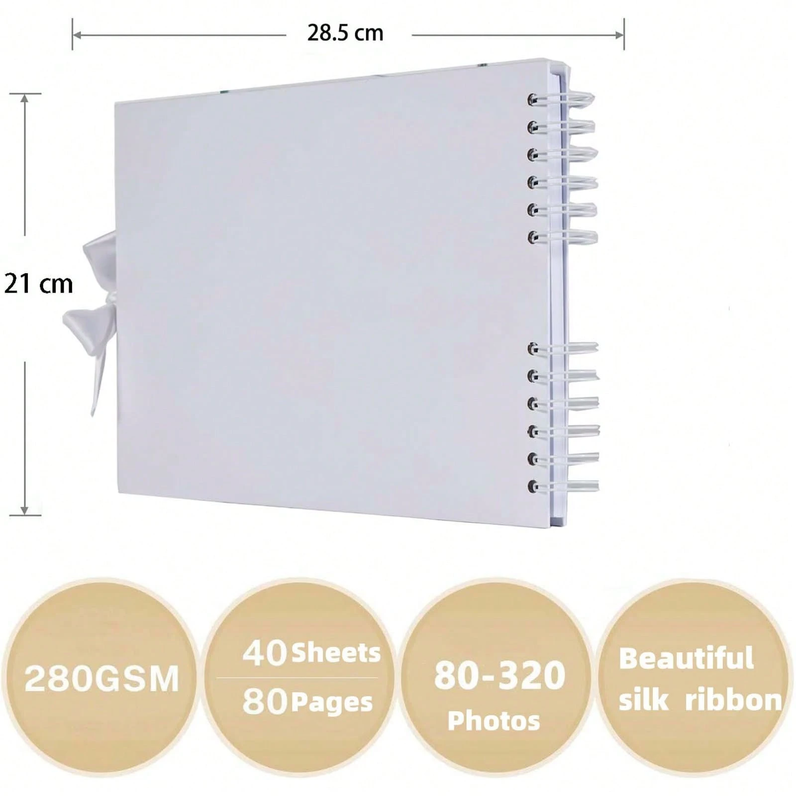 1pc DIY Scrapbook Photo Album, Black Memory Book,80 Pages For Baby ...