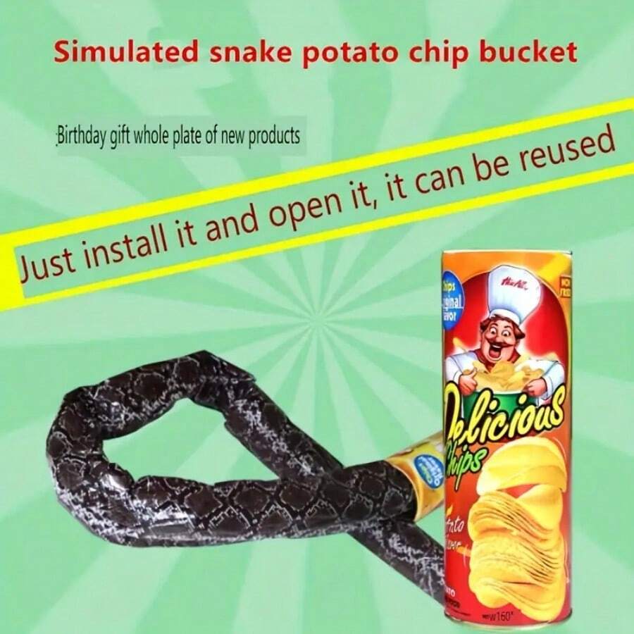 1pc Spring Snake Prank Potato Chip Can - Novelty Prank Toy Designed For ...