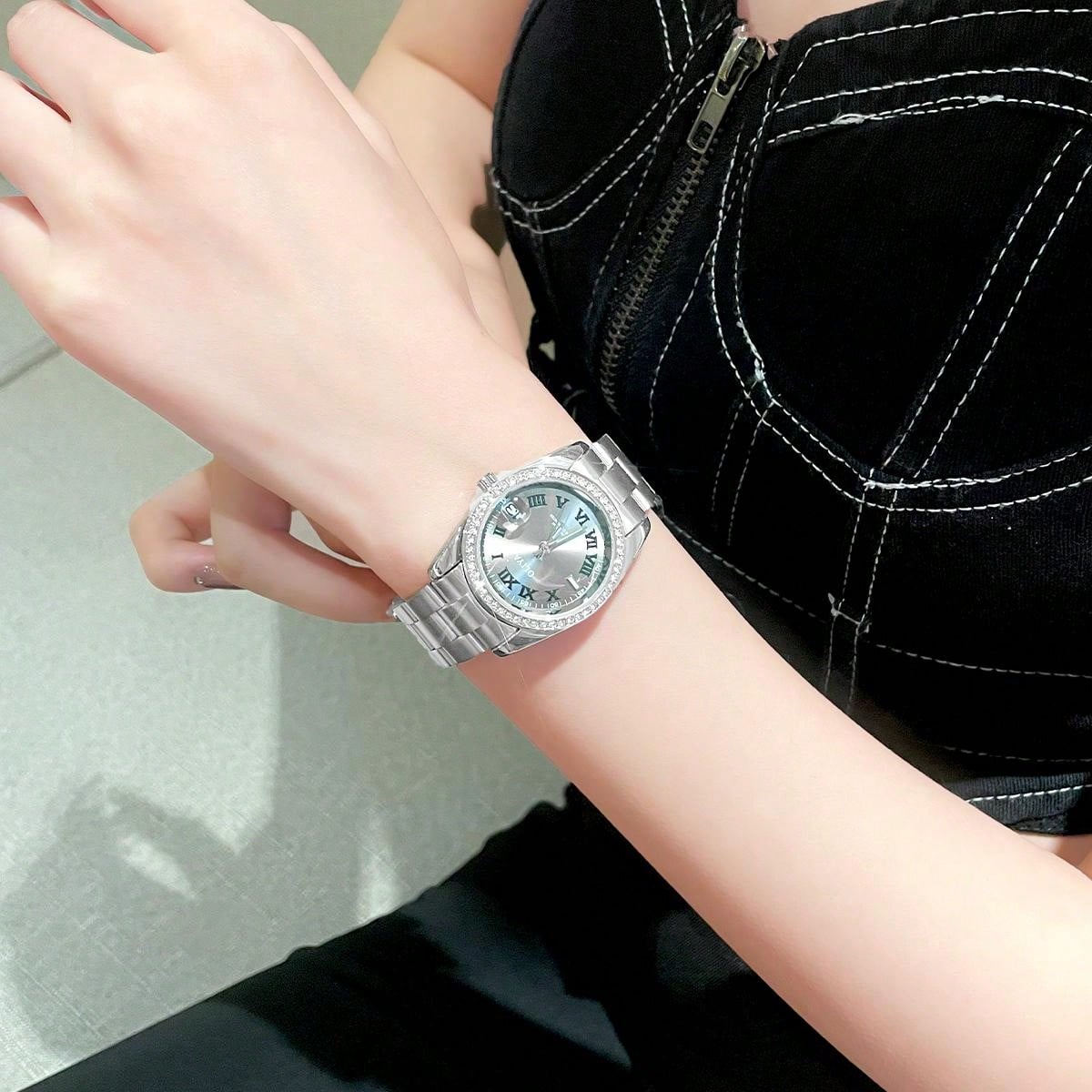 Montre de luxe pour dame étanche à quartz en acier inoxydable 2025 avec ...