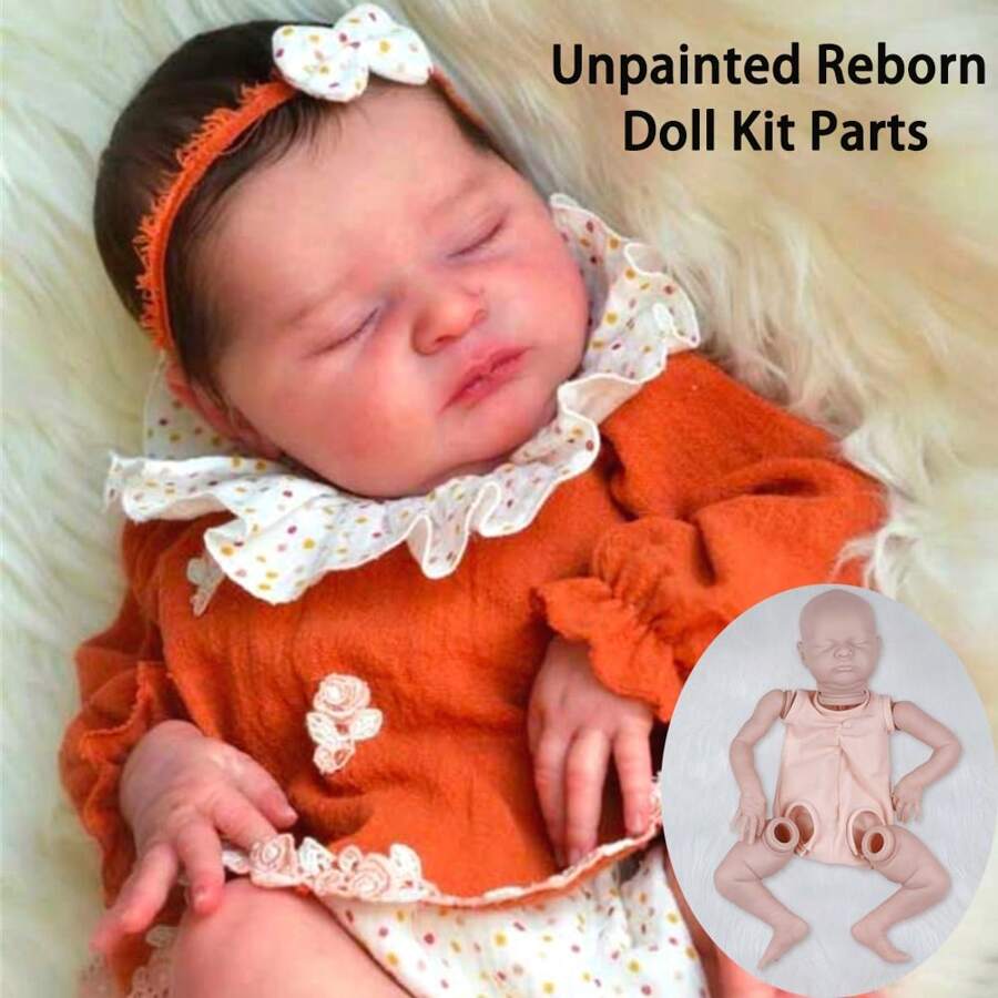 20-Inch Unfinished Vinyl Blank Reborn Doll Kit With Cloth Body, Laura ...