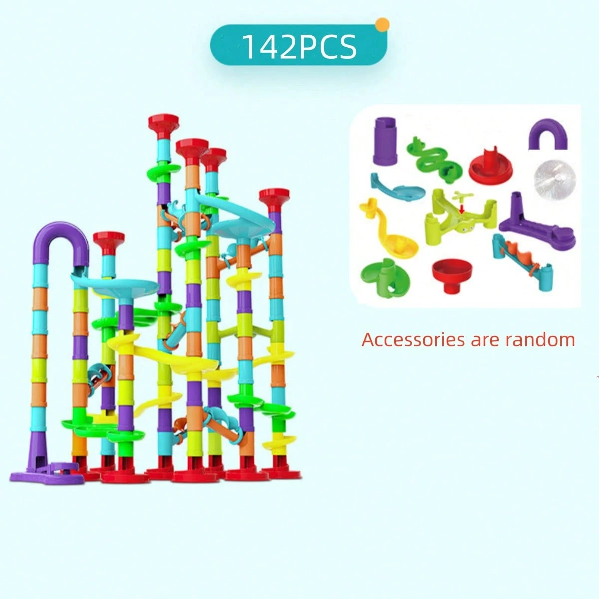 50-197pcs Rolling Ball Tracks Building Blocks Marble Run Maze ...
