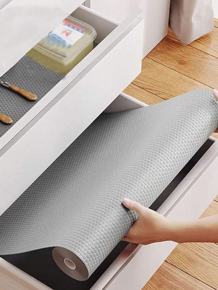 1 Roll Grey Transparent Shelf Liner, Small Anti-Slip Cabinet Liner ...