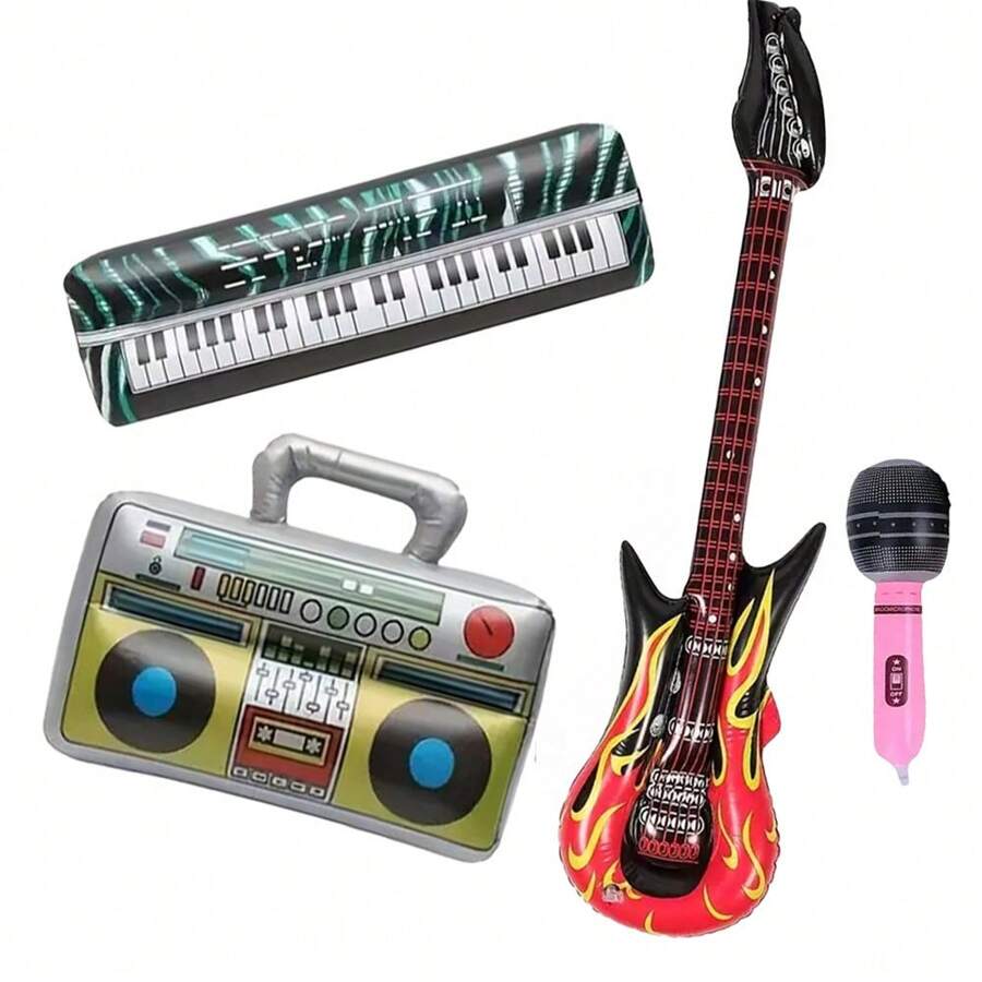 80s 90s Rock Party Supplies en Props Set, Inclusief Microfoon, Radio ...